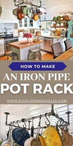 How to Make an Easy DIY Iron Pipe Pot Rack for Your Kitchen - Shiplap ...