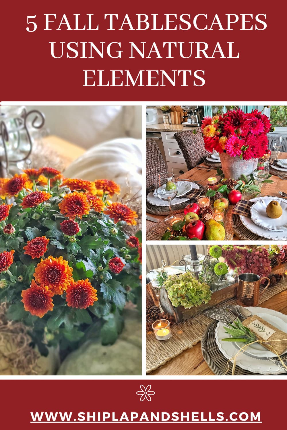 5 Tablescapes for the Fall Season Using Natural Elements - Shiplap and ...