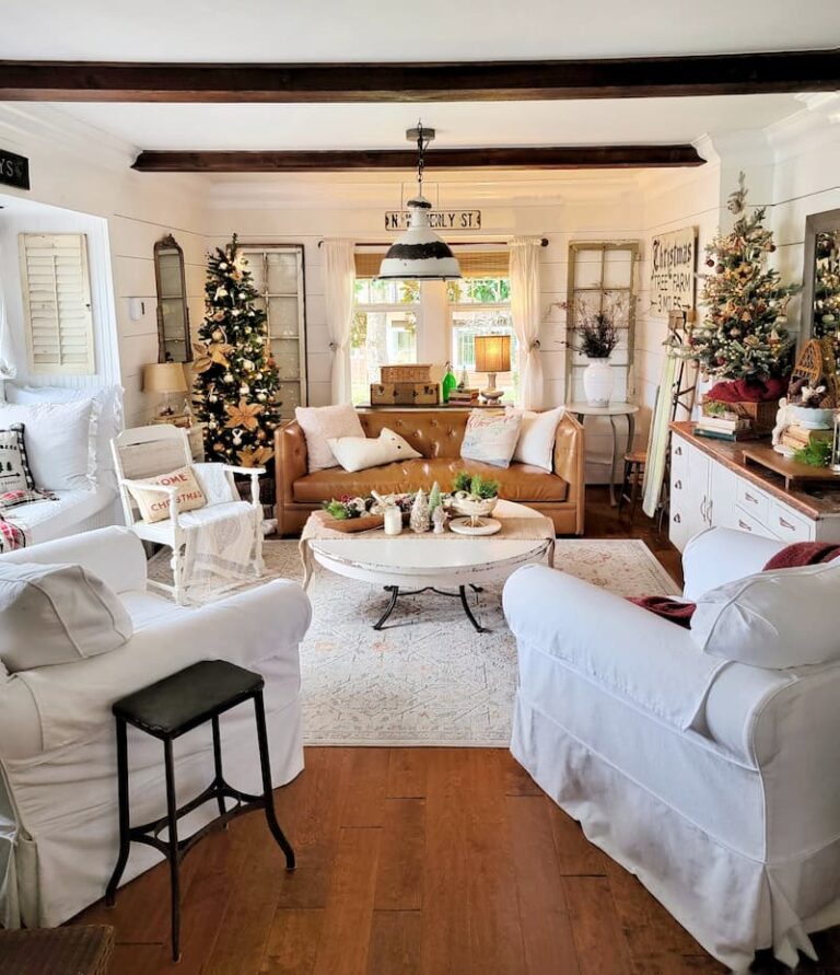 Vintage Inspired Cozy Cottage Style Christmas Home Tour - Shiplap and ...