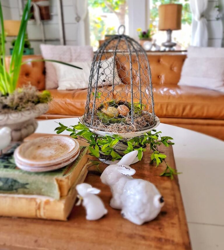 5 Quick and Easy Easter Vignette and Tabletop Ideas - Shiplap and Shells