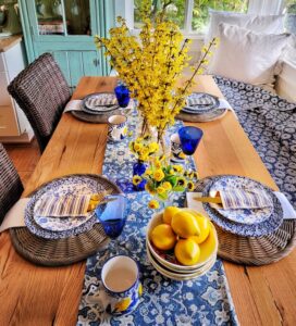 Create a Blue and Yellow Bright and Colorful Table for Spring - Shiplap ...