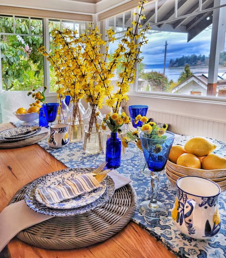 Create a Blue and Yellow Bright and Colorful Table for Spring - Shiplap ...