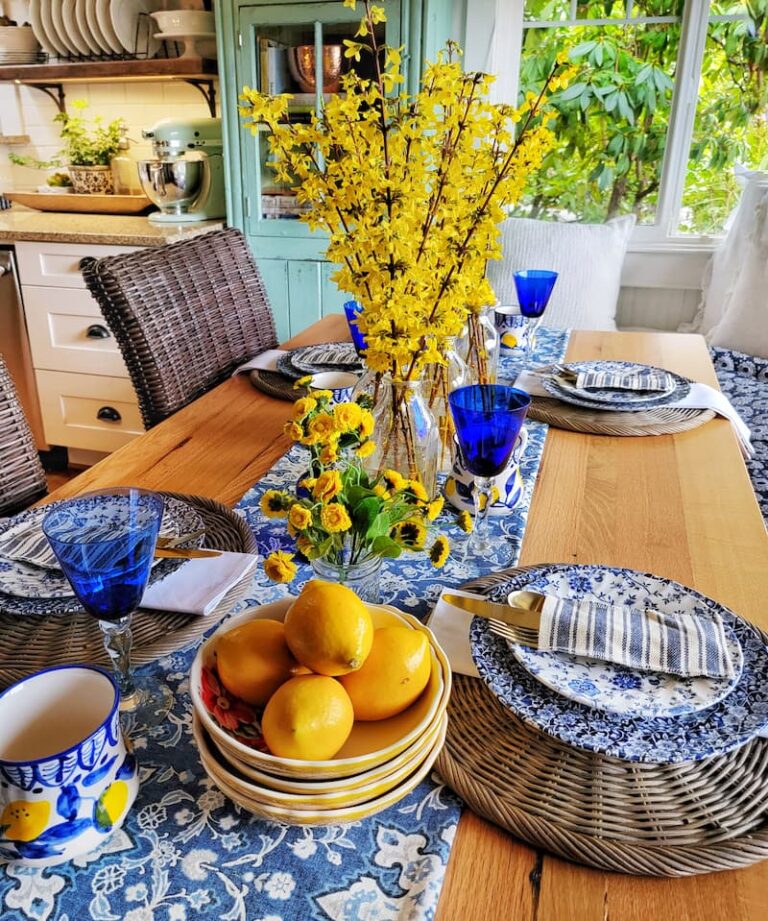 Create a Blue and Yellow Bright and Colorful Table for Spring - Shiplap ...