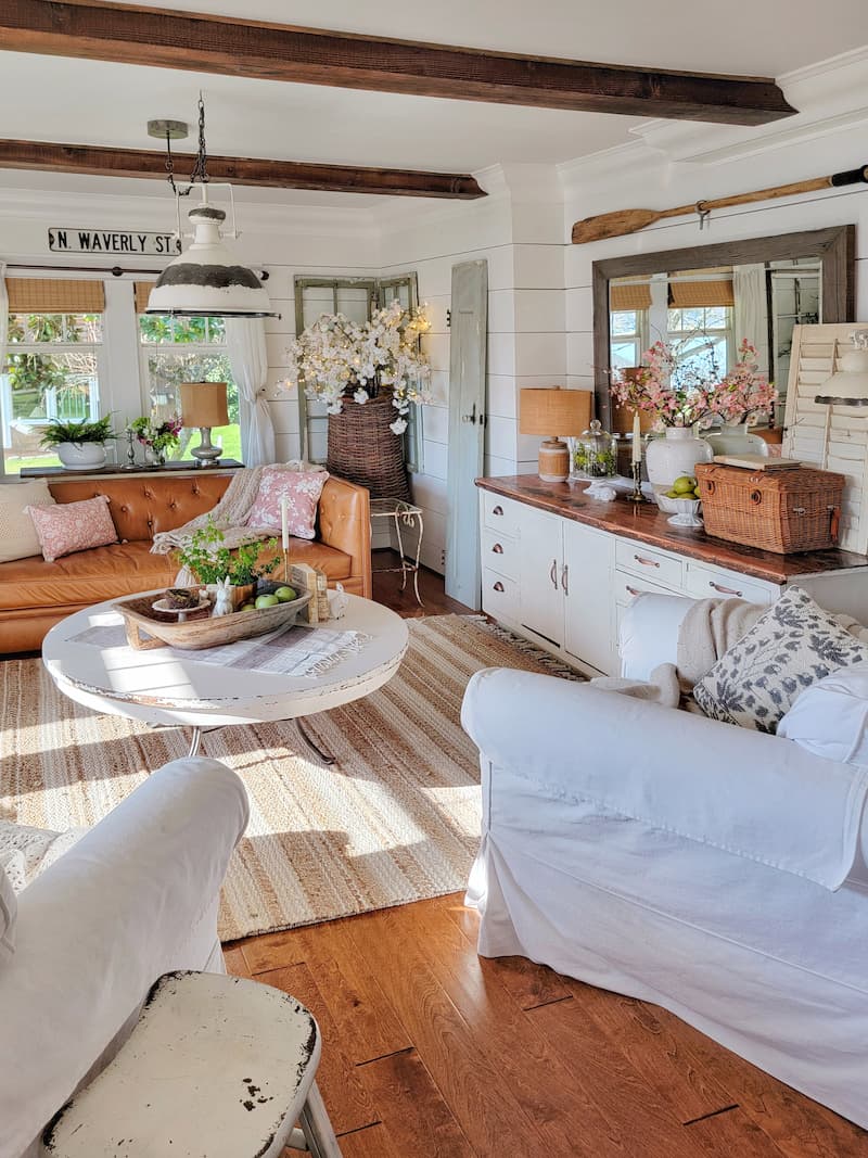 Spring Cottage Home Tour and Simple Decorating Ideas - Shiplap and Shells